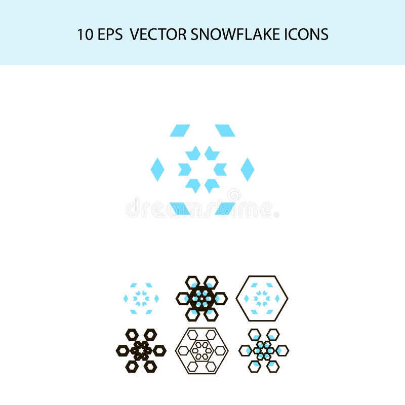 Vector Snowflake icon set stock vector. Illustration of flake - 79973056
