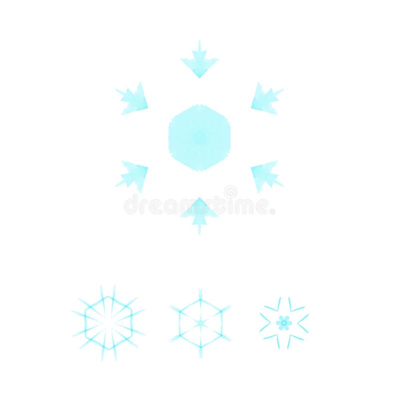 Vector Snowflake icon set stock illustration. Illustration of frost ...