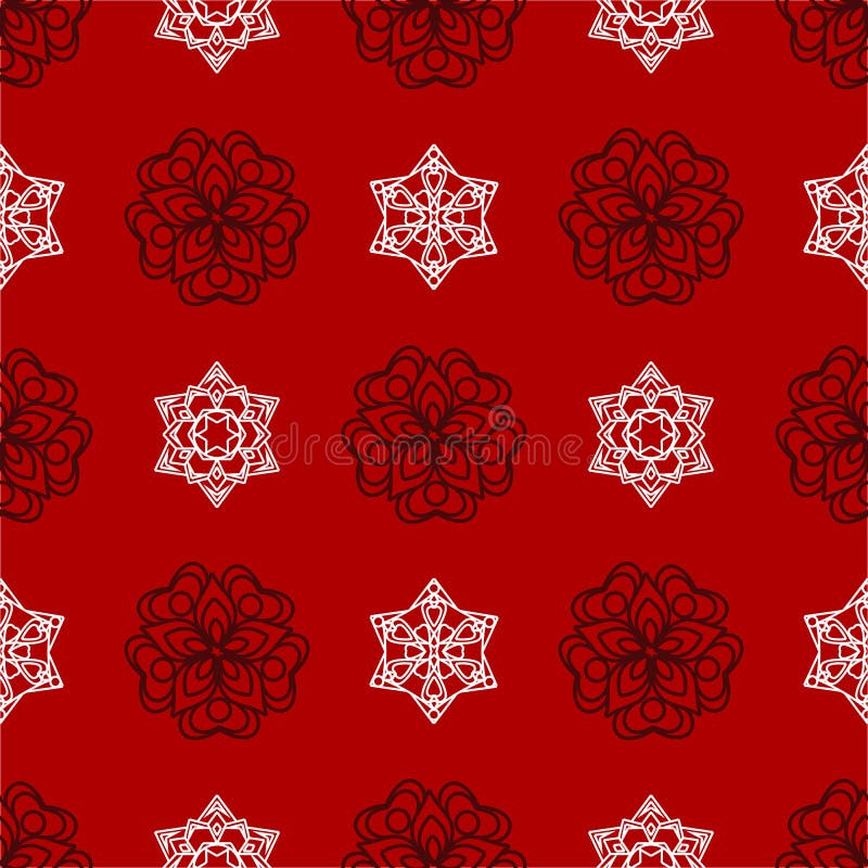 Vector Snowflake Winter Christmas Seamless Red Pattern Stock Vector ...