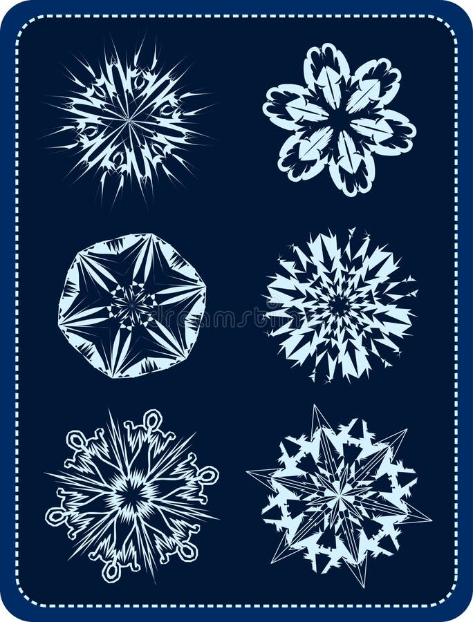 Snowflakes Stars Flowers and Diamond Shaped Vectors with Ornate Details ...