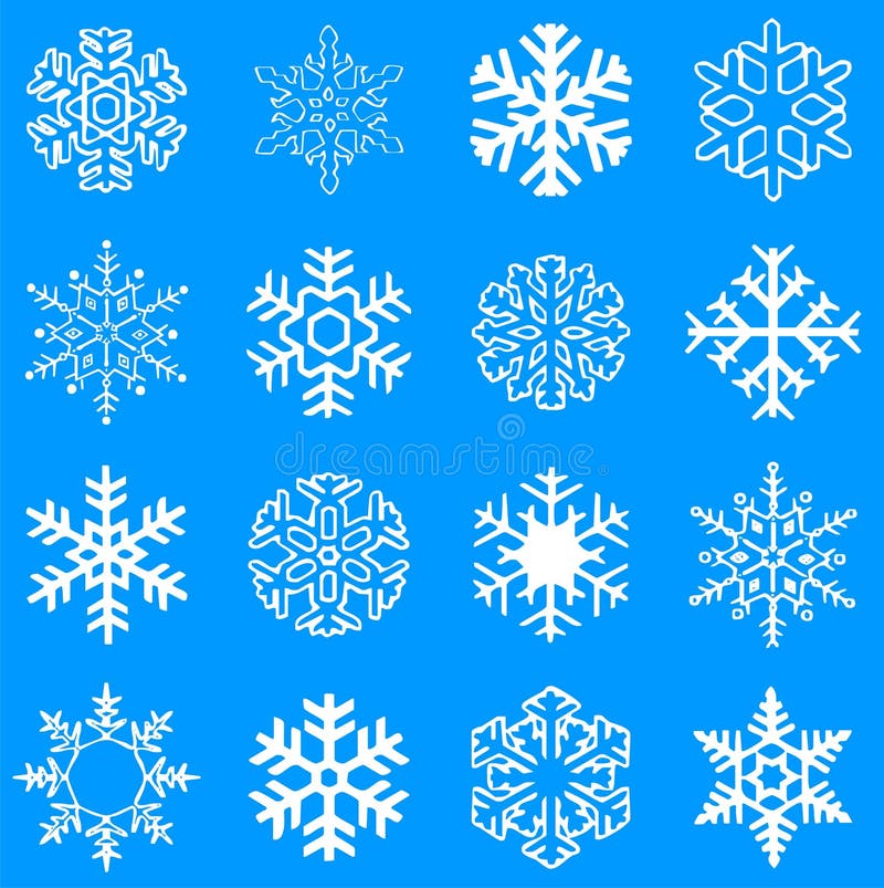 30 Vector Snowflakes Set stock vector. Illustration of decorative ...