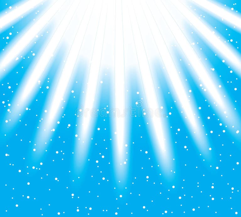 Vector Snowflakes Descending on a Light Rays Stock Vector ...