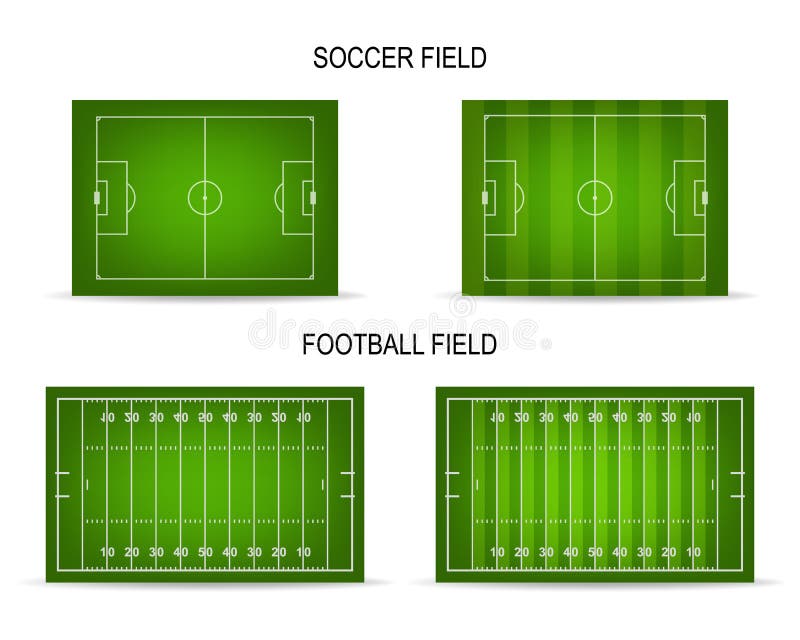 Vector Soccer and Football Fields Set Stock Vector - Illustration of ...