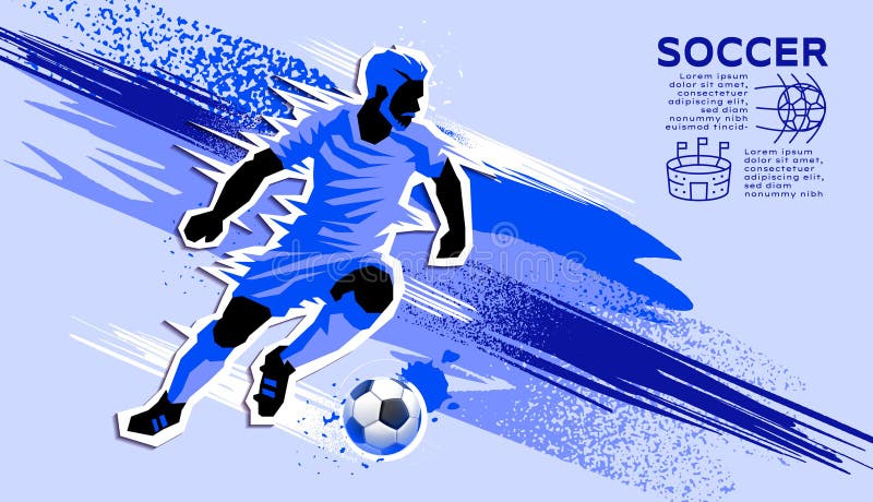 Vector Soccer Template Featuring Dynamic Football Players in Action ...