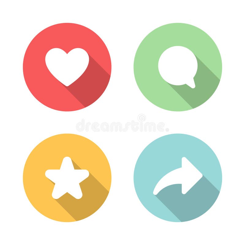 Vector Social Media Icon Set. Like Comment Favorite Share Stock ...