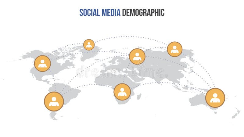 Vector Social Media Infographic Map. Stock Vector - Illustration of ...