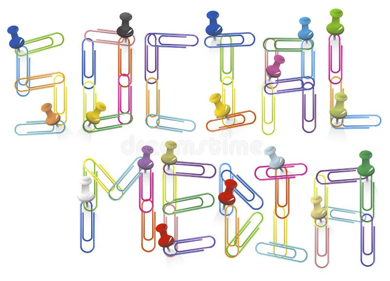 Vector of Social Media Paper Clips Stock Illustration - Illustration of ...