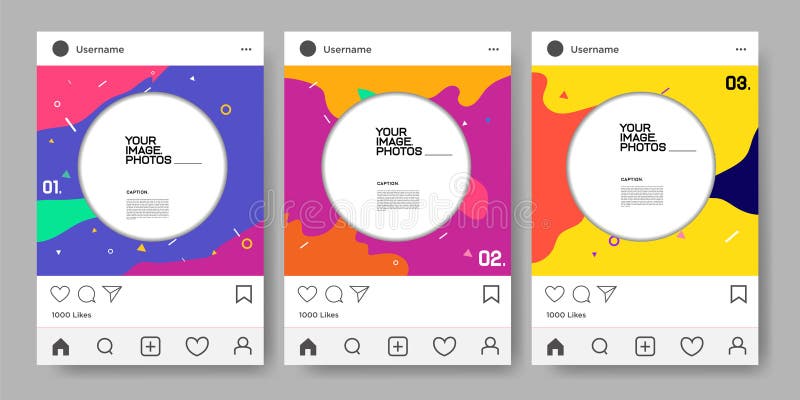 Instagram template stock vector. Illustration of variety - 195131404