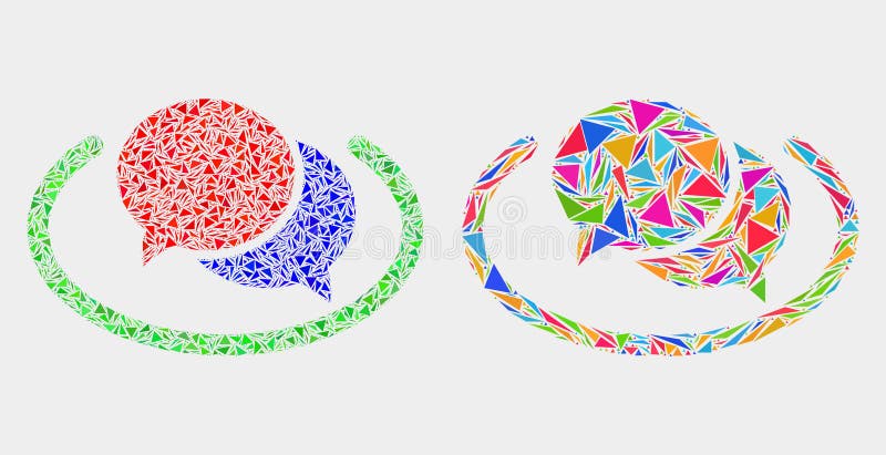 Vector Social Network Messages Mosaic Icon of Triangles Stock Vector ...