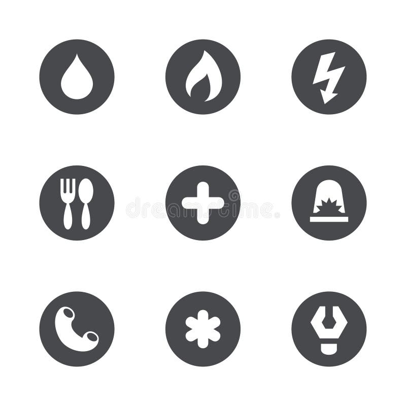 Vector Social Services Icons Set Stock Illustration - Illustration of ...