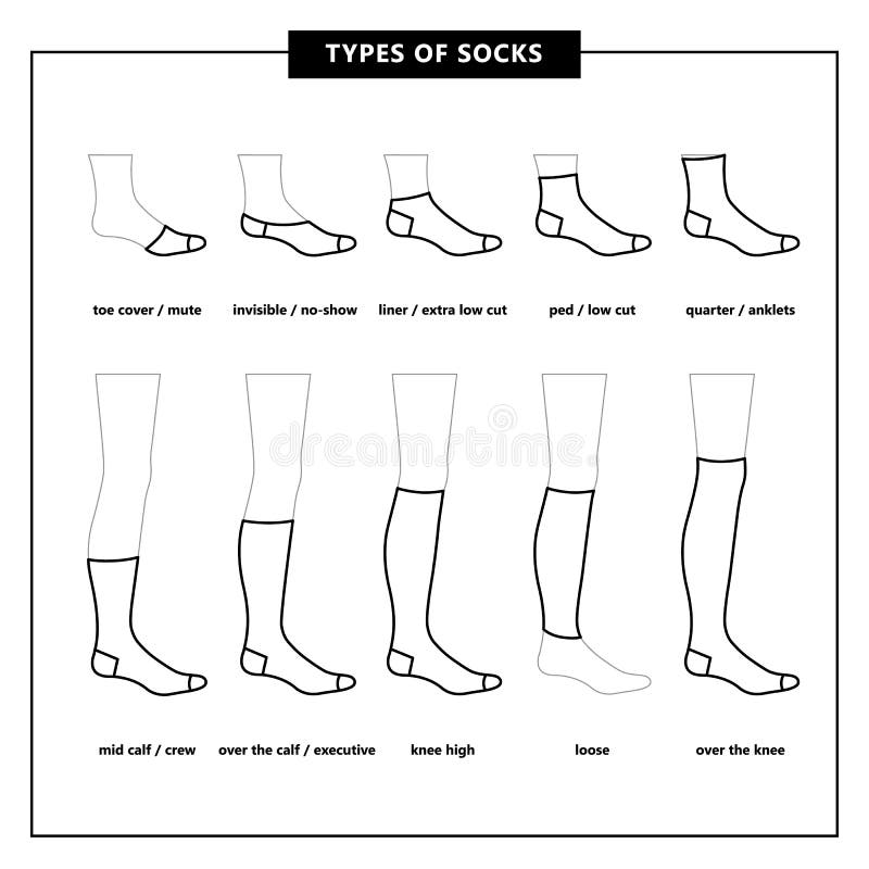 Types of socks set stock illustration. Illustration of liner - 127638925