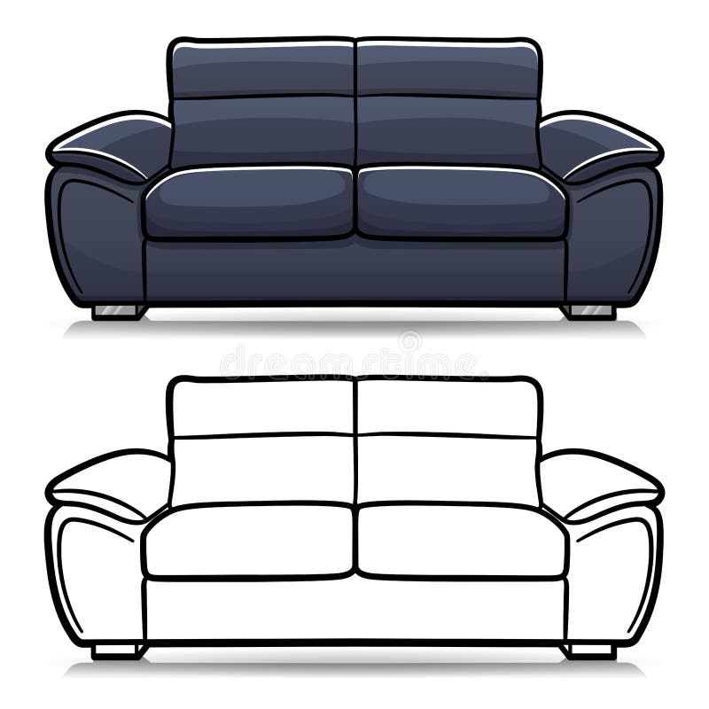 Vector Sofa Couch Cartoon Isolated Stock Vector - Illustration of ...