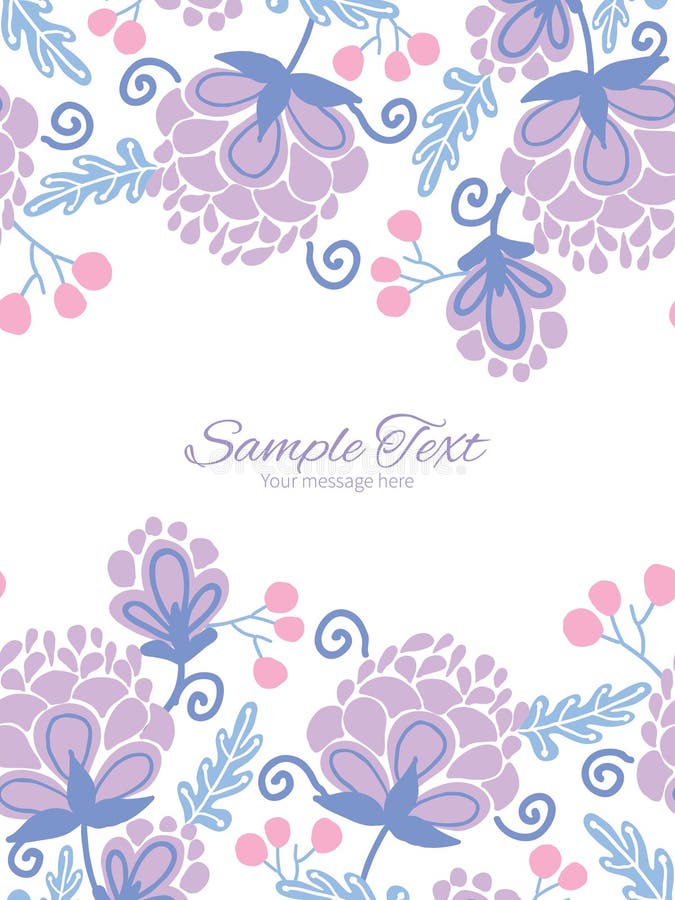 Vector Soft Purple Flowers Vertical Double Borders Stock Vector ...
