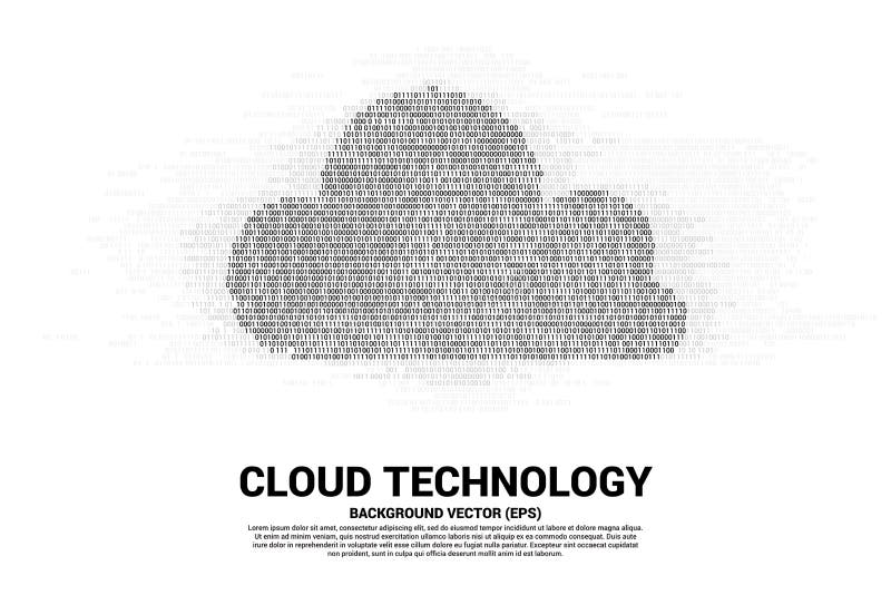 Vector Software Cloud With One And Zero Binary Code Style Digit Matrix Style Stock Vector