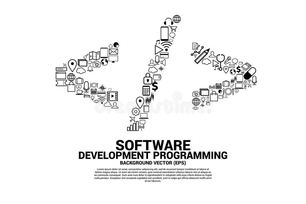 Vector Software Development Programming Tag with Functional Utility ...