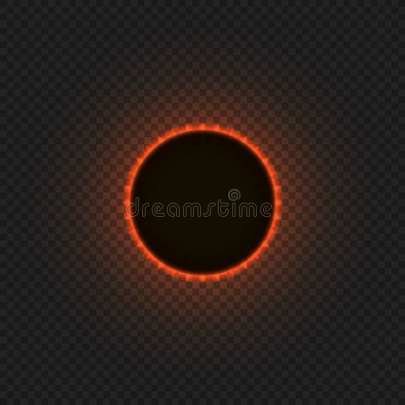 Vector Solar Eclipse, Glowing Illustration on Transparent Background ...
