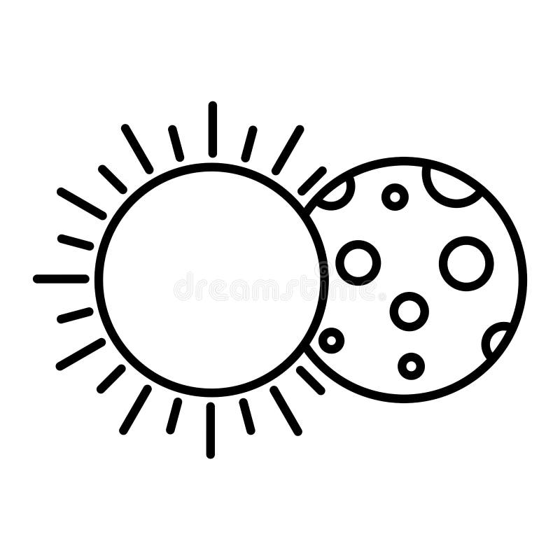Vector Solar Eclipse Outline Icon Design Stock Vector - Illustration of ...