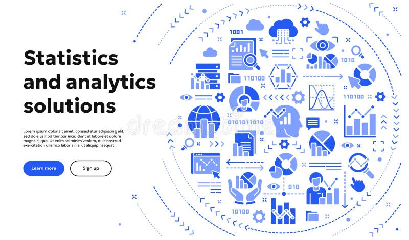 Vector Solid Banner of Statistics and Data Analytics Stock Illustration ...