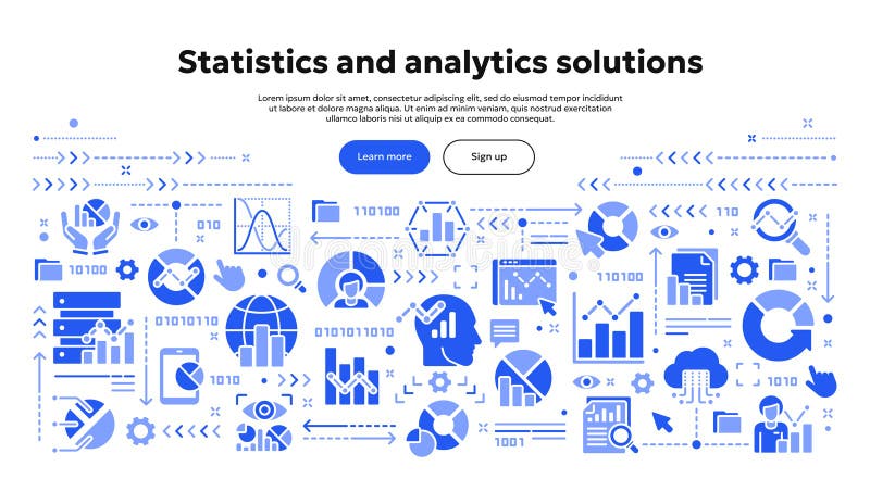 Vector Solid Banner of Statistics and Data Analytics Stock Vector ...