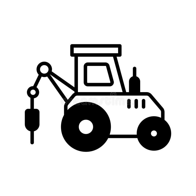 Pile Driver Vector Solid Icon Style Illustration. EPS 10 File Stock ...
