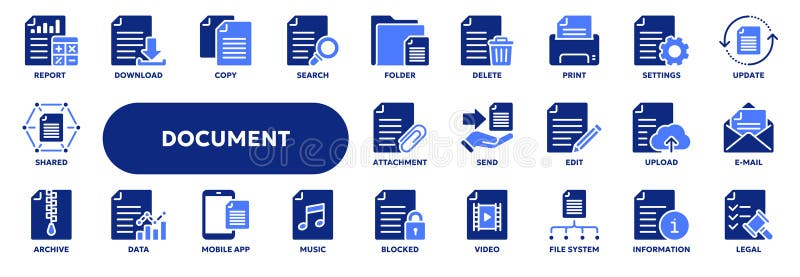 Documents Solid Icons File Stock Illustrations – 178 Documents Solid ...