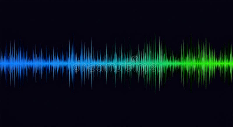 Vector Sound Wave Lines Dynamic in Blue Green Color Light Flowing on ...