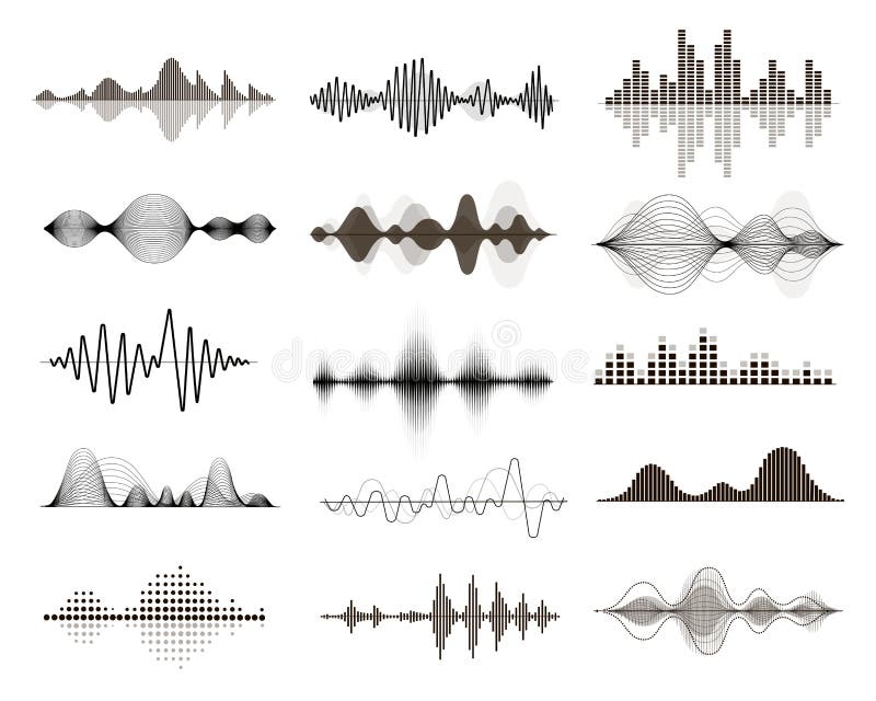 Vector Sound Waves Set. Audio Music Waveform, Electronic Equalizer ... Vector Sound Waves Set. Audio Music Waveform, Electronic Equalizer ...