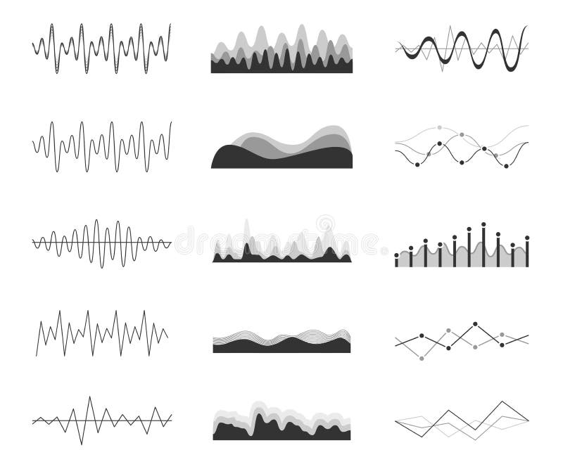 Set of Vector Audio Scales. Stock Vector - Illustration of effect, line ...