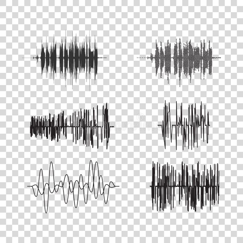 Audio Music Sound Wave, Vector Set Stock Vector - Illustration of party ...