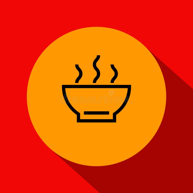 Vector Soup Icon with Linear Style Stock Vector - Illustration of badge ...