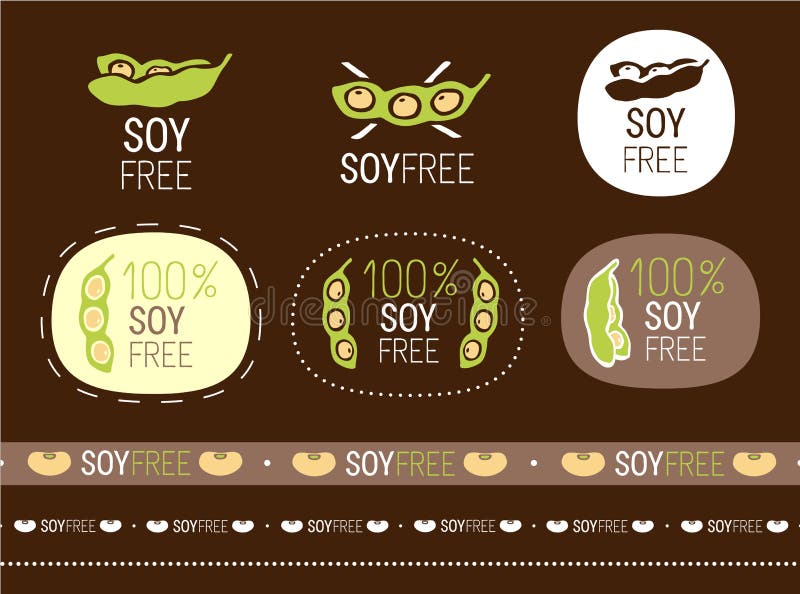 Vector soy free sign set stock vector. Illustration of health - 80308211