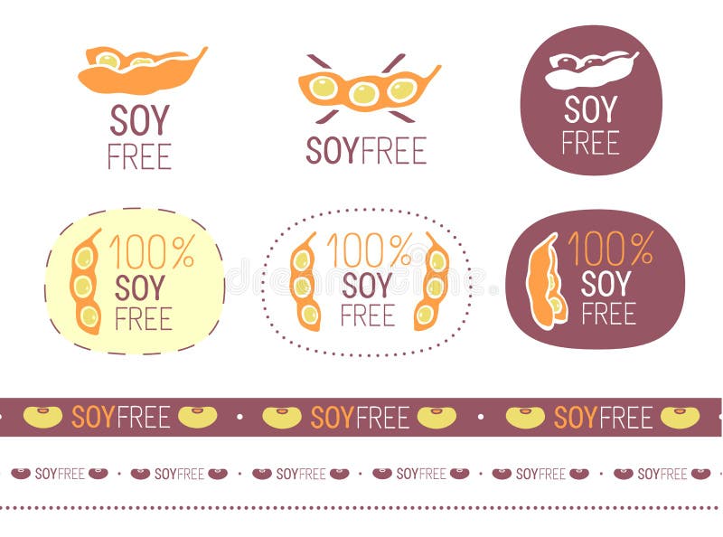 Vector soy free sign set stock vector. Illustration of allergy - 80308414