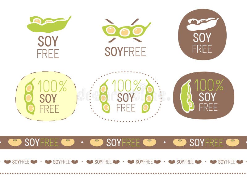 Vector soy free sign set stock illustration. Illustration of badge ...