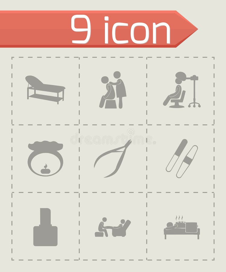 Vector spa pictogramreeks vector illustratie. Illustration of kruiden ...