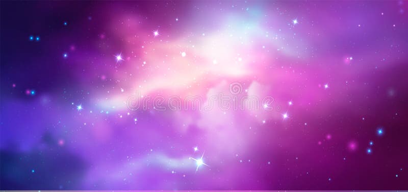 Vector Space Galaxy Realistic Illustration. Colorful Nebula Background ...