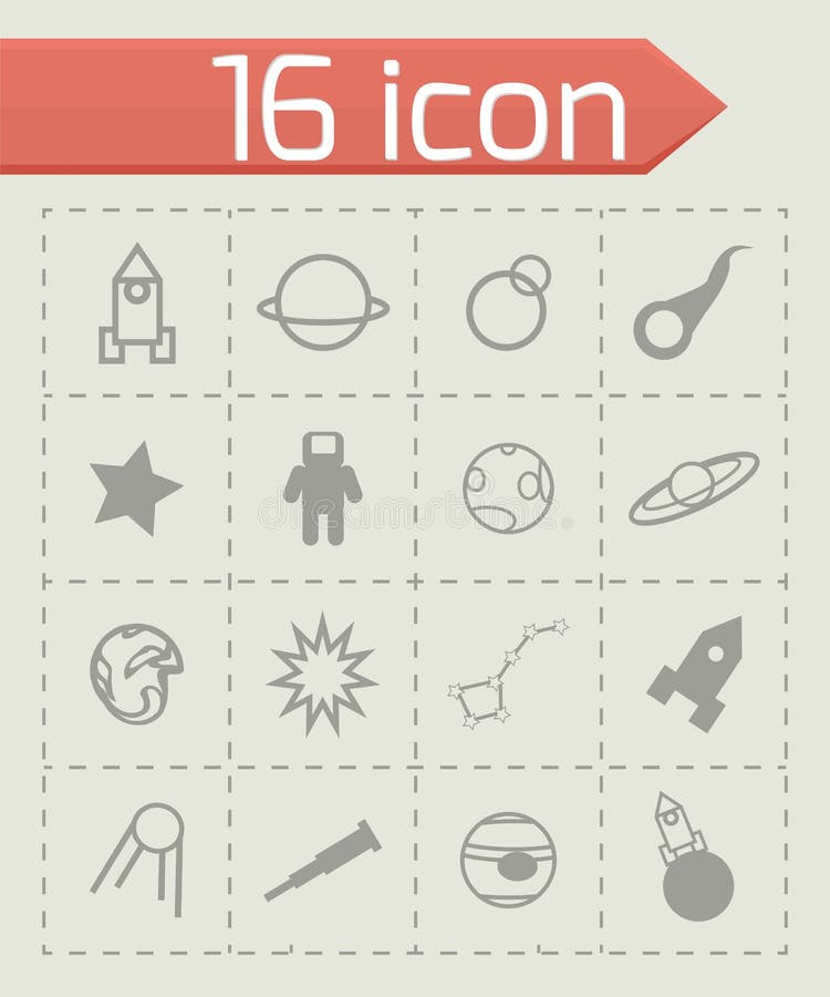 Vector space icon set stock vector. Illustration of element - 52799678