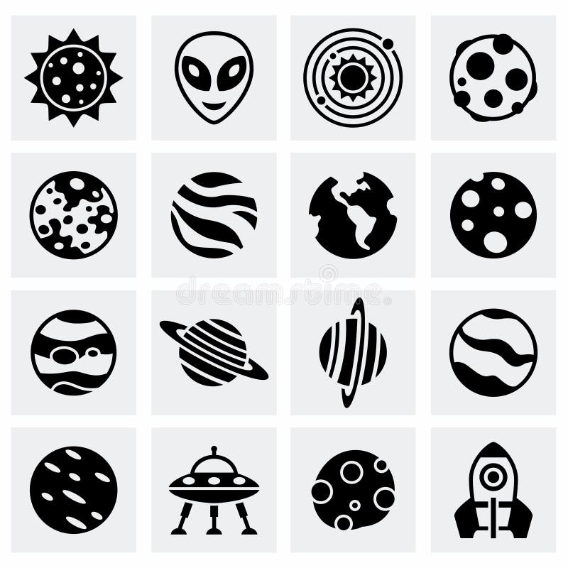 Vector space icon set stock vector. Illustration of element - 52799678