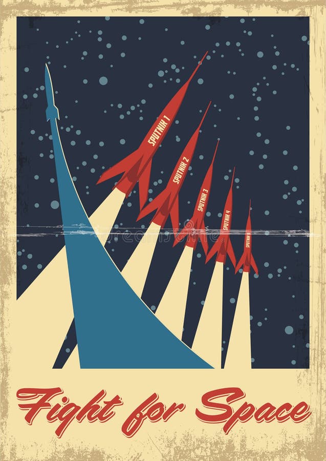 Fight for Space Soviet Propaganda Poster Stock Illustration ...