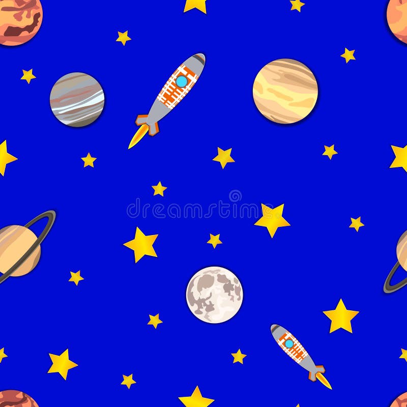Vector Space Seamless Pattern, Colorful Background Template, Cosmic ... Vector Space Seamless Pattern, Colorful Background Template, Cosmic ...