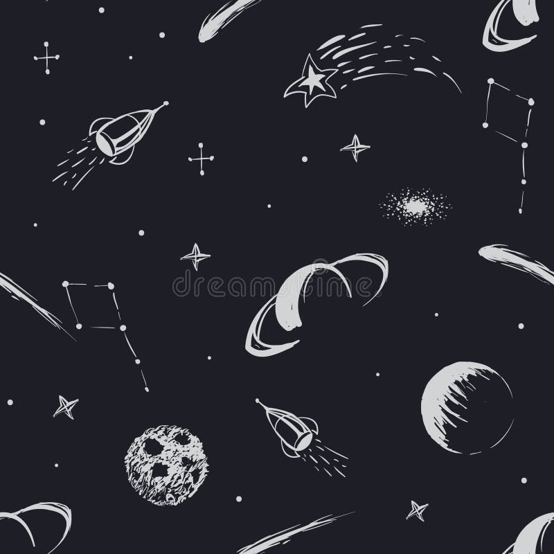 Universe Seamless Pattern Vector Illustration Stock Vector ...