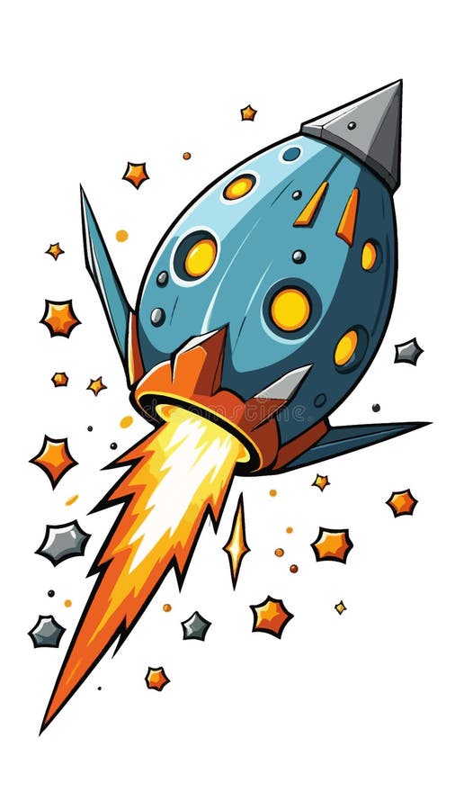 Vector of a Space Ship Rocket Cartoon Drawing Artwork Ai Generated ...