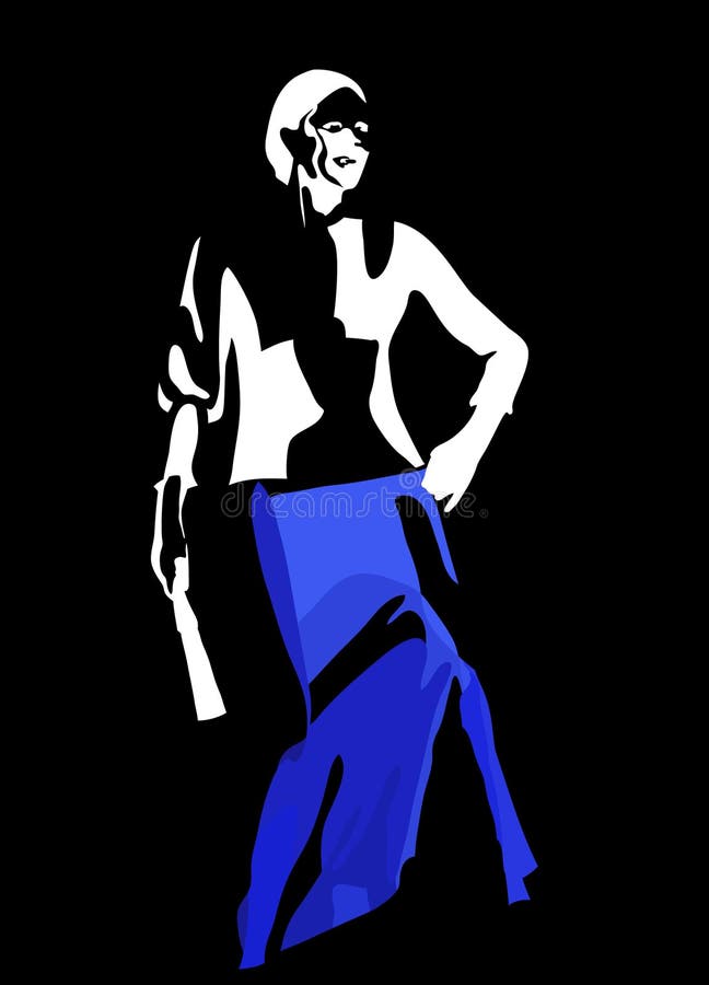 Vector Spanish Girl Dances A Flamenco Stock Vector Illustration Of