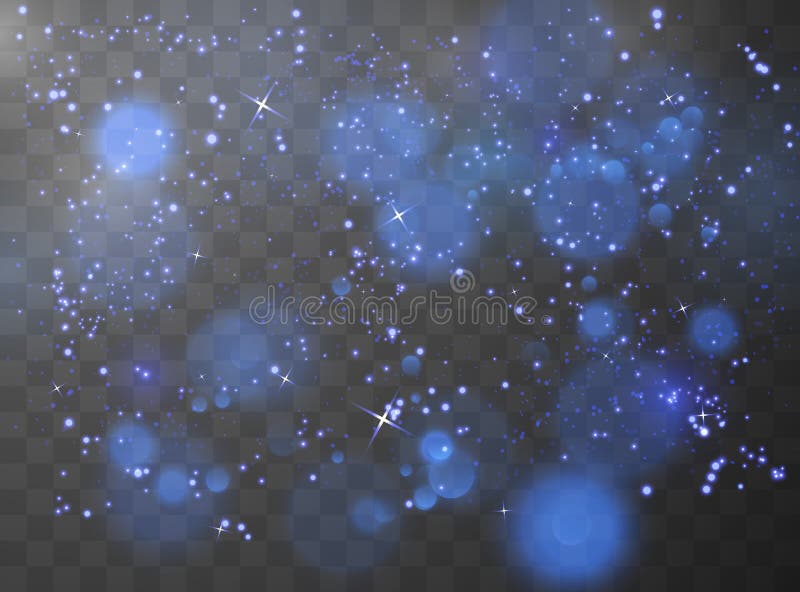 Vector Sparkling Blue Stardust and Flashing Light Particles Isolated on ...
