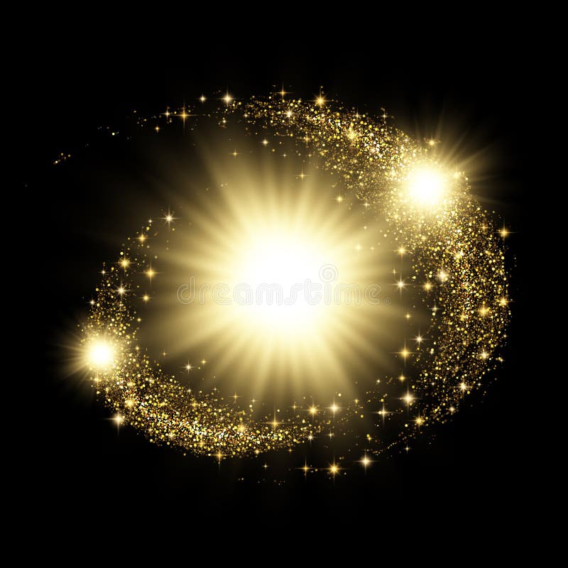Gold Sparkling Glitter Circle Light Particles Swirl. Vector Circle of ... Gold Sparkling Glitter Circle Light Particles Swirl. Vector Circle of ...