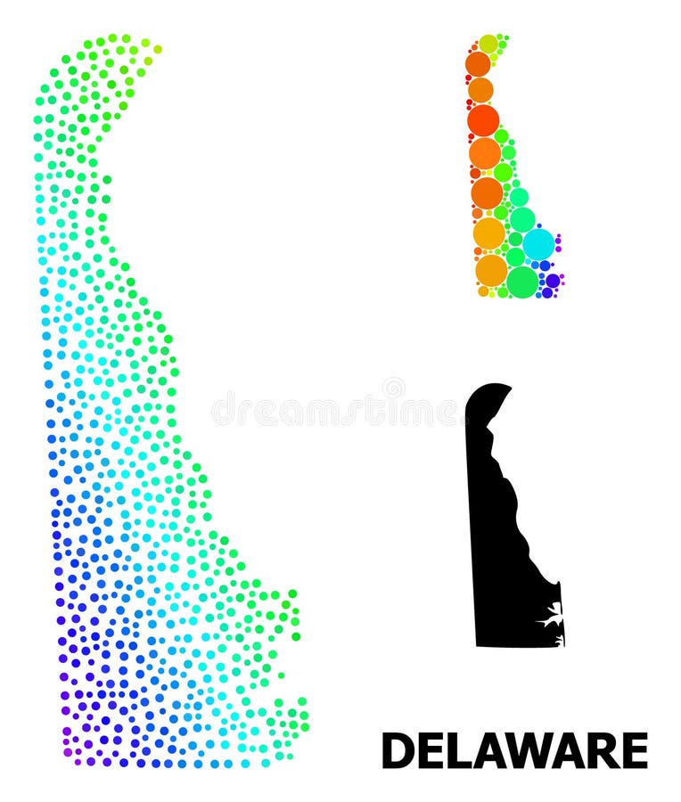 Vector Spectral Dot Map of Delaware State Stock Vector - Illustration ...