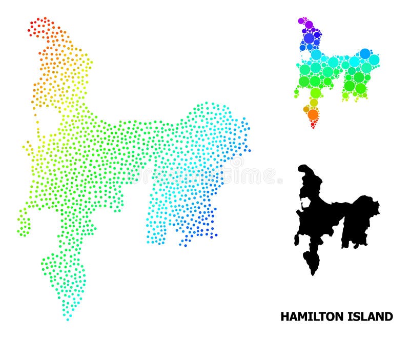 Vector Spectral Dotted Map of Hamilton Island Stock Vector ...