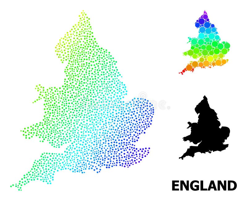 Vector Spectral Pixel Map of England Stock Vector - Illustration of ...