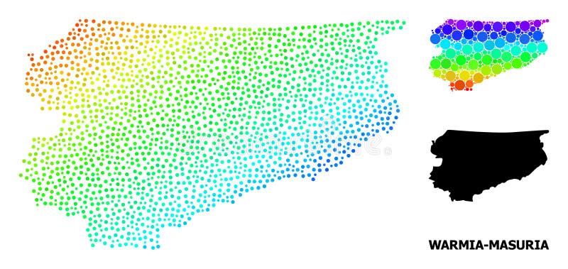 Vector Spectral Pixel Map of Warmia-Masuria Province Stock Vector ...