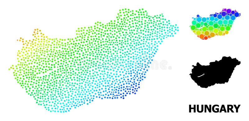 Vector Spectral Pixelated Map of Hungary Stock Vector - Illustration of ...