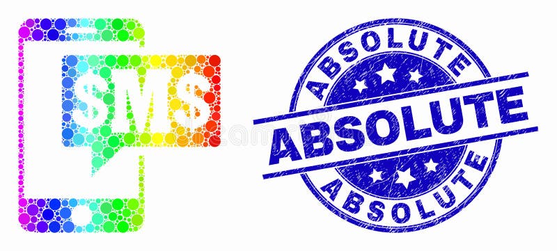 Vector Spectral Pixelated Phone Sms Cloud Icon and Scratched Absolute ...